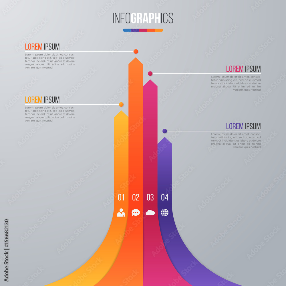 Bar chart infographic template for data visualization with 4 options ...