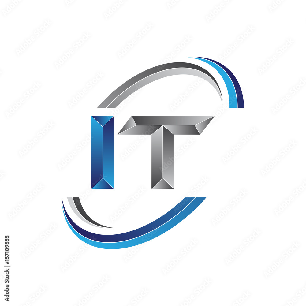 Simple initial letter logo modern swoosh IT Stock Vector | Adobe Stock