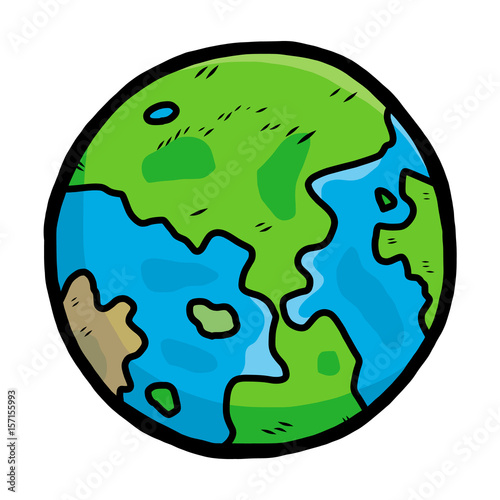 earth / cartoon vector and illustration, hand drawn style, isolated on ...