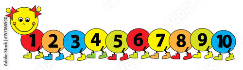 caterpillars with number 1 - 10 Stock Vector | Adobe Stock