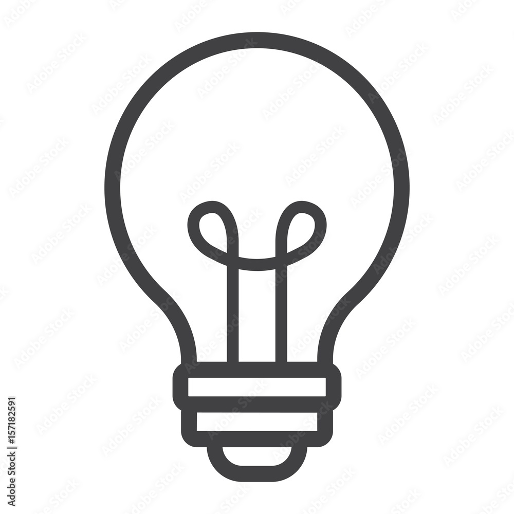 Light Bulb line icon, lamp and idea, light vector graphics, a linear ...