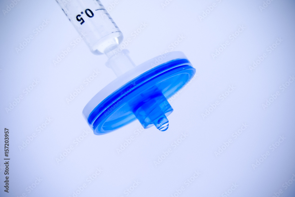 Water filtration, syringe filter isolated on white background Stock ...