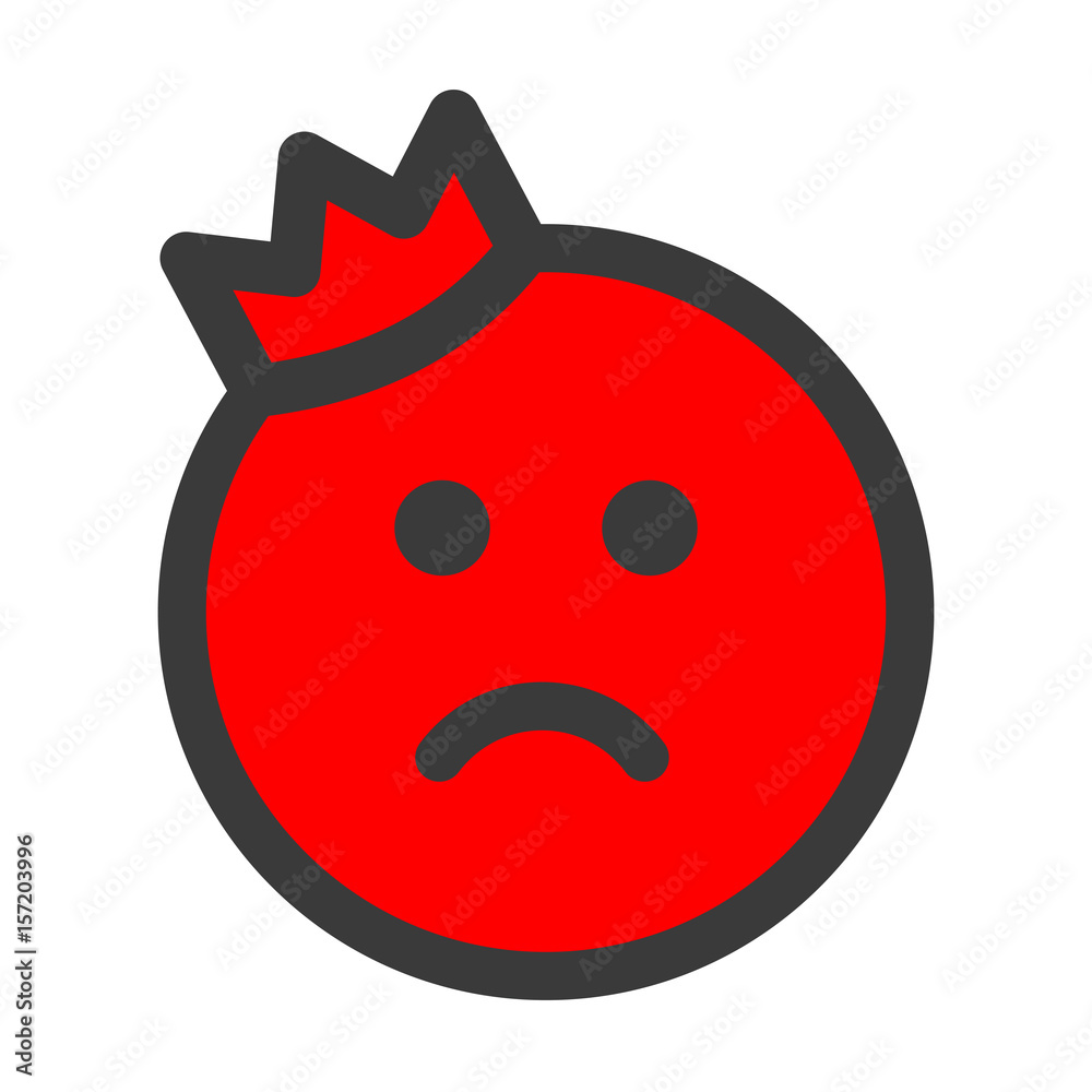 Prince or king unhappy emoticon, emoji isolated on white background ...