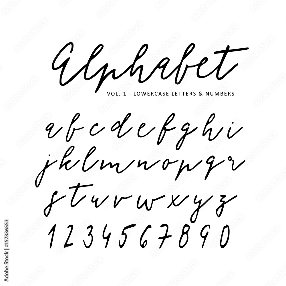 Hand drawn vector alphabet. Signature script font. Isolated letters ...