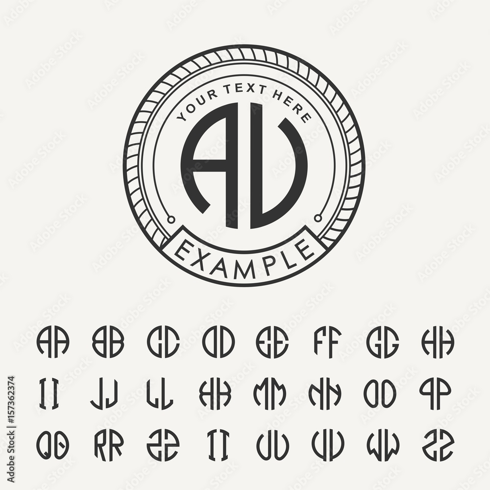 Modern emblem, badge, template. Luxury elegant frame ornament line logo ...