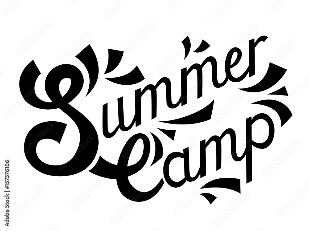 "SUMMER CAMP" Hand Lettering Banner Stock Vector | Adobe Stock