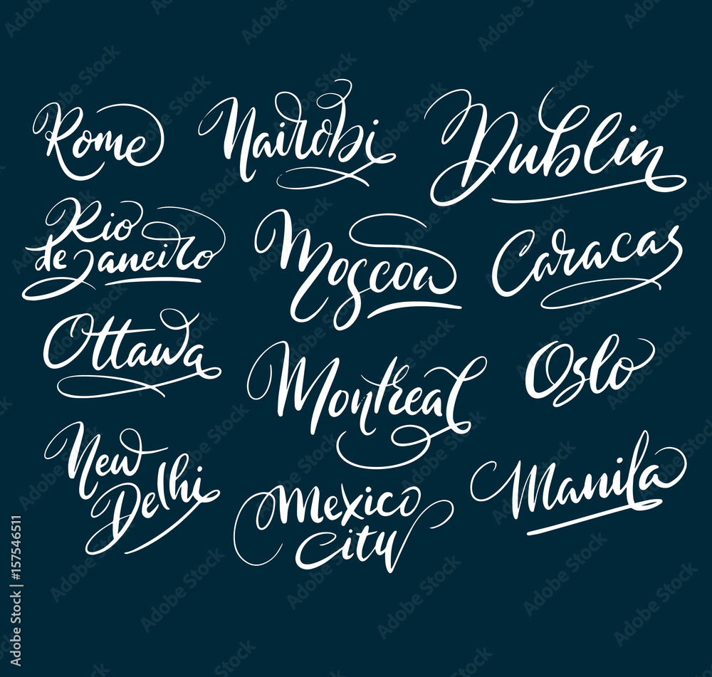 Rome and Ottawa hand written typography. Good use for logotype, symbol ...
