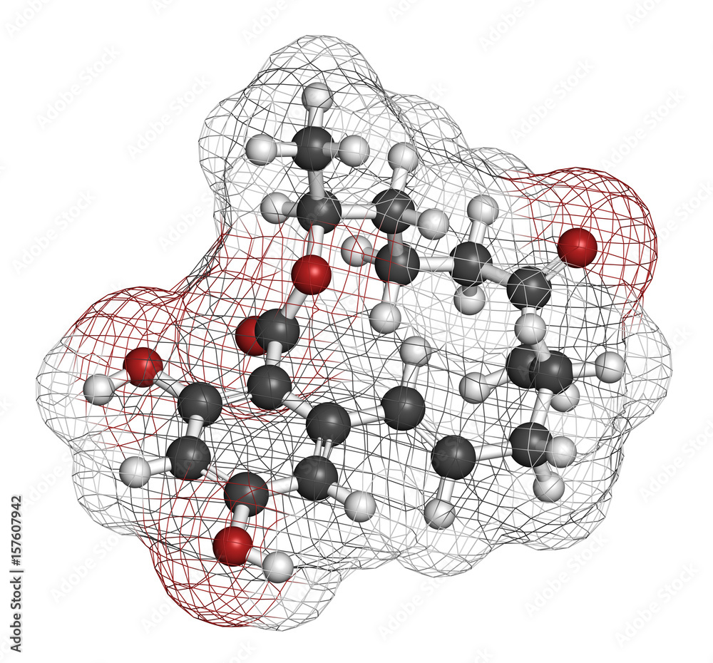 Zearalenone (ZEN) mycotoxin molecule. Produced by some Fusarium and ...