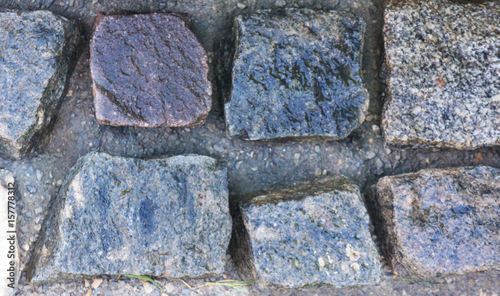 Pflastersteine, Fußboden mit Naturstein pflastern Stock Photo | Adobe Stock
