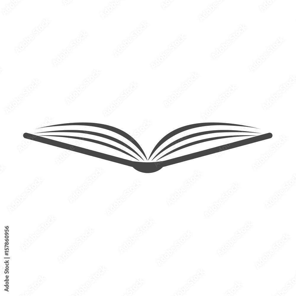 Open Book Icon on Flat - Illustration Stock Vector | Adobe Stock