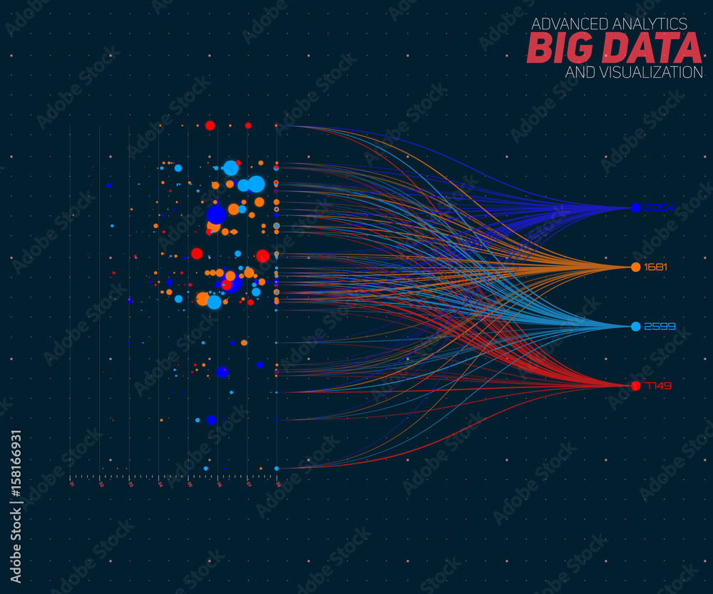 Vector abstract colorful big data information sorting visualization ...