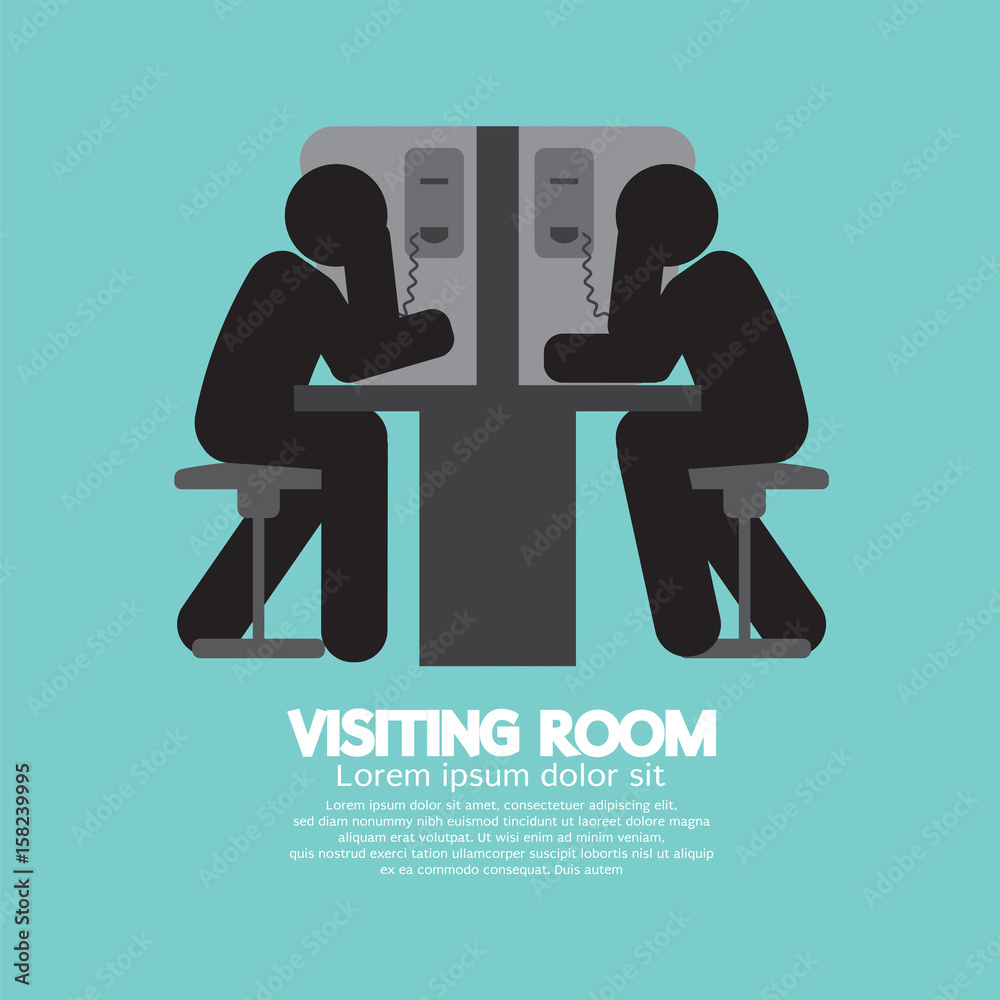Visiting Room of visitor and prisoner Vector Illustration Stock Vector ...