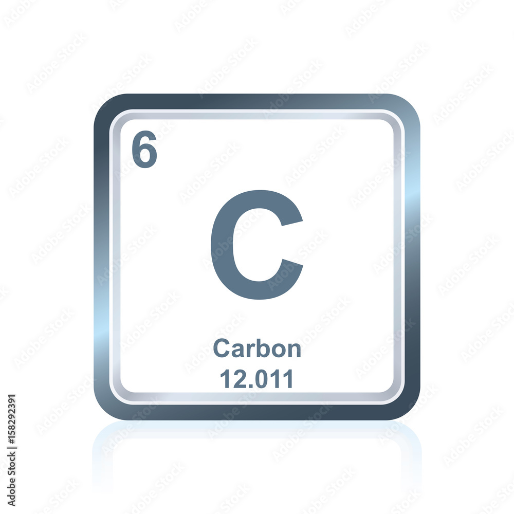 Symbol of chemical element carbon as seen on the Periodic Table of the ...