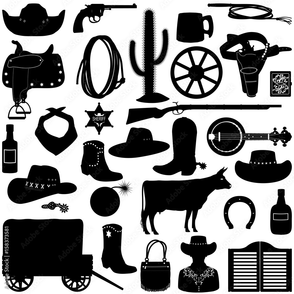 Vector Cowboy Pictograms Stock Vector | Adobe Stock