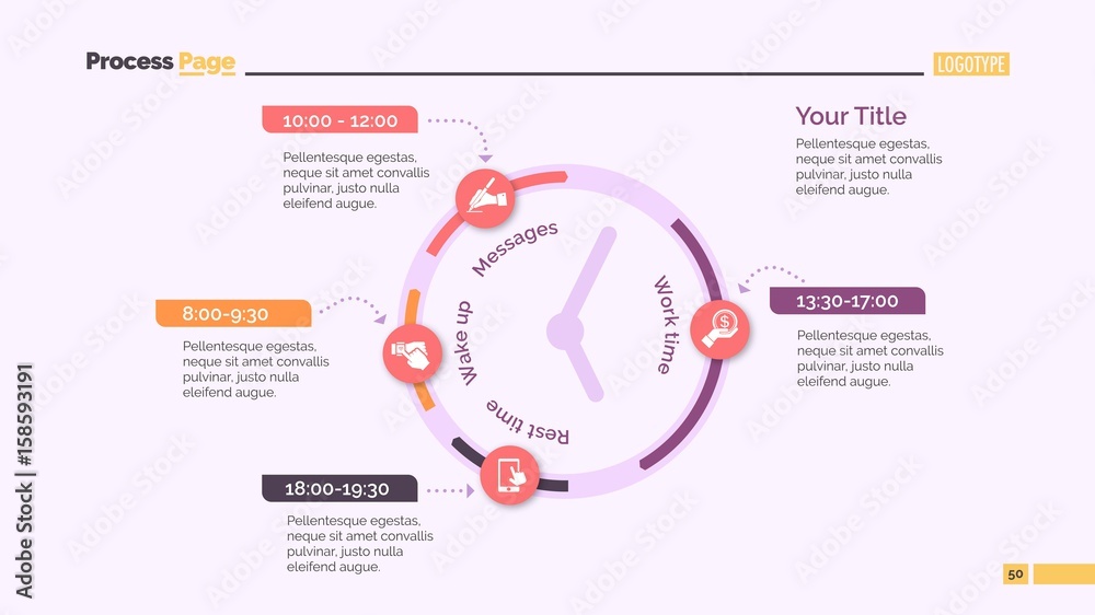 Clock Infographic Diagram Slide Template Stock Vector | Adobe Stock