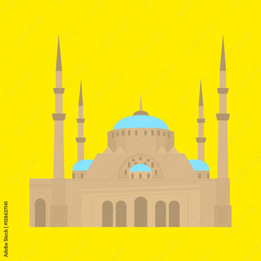 Beirut City skyline silhouette. Flat lebanese tourism icon banner ...