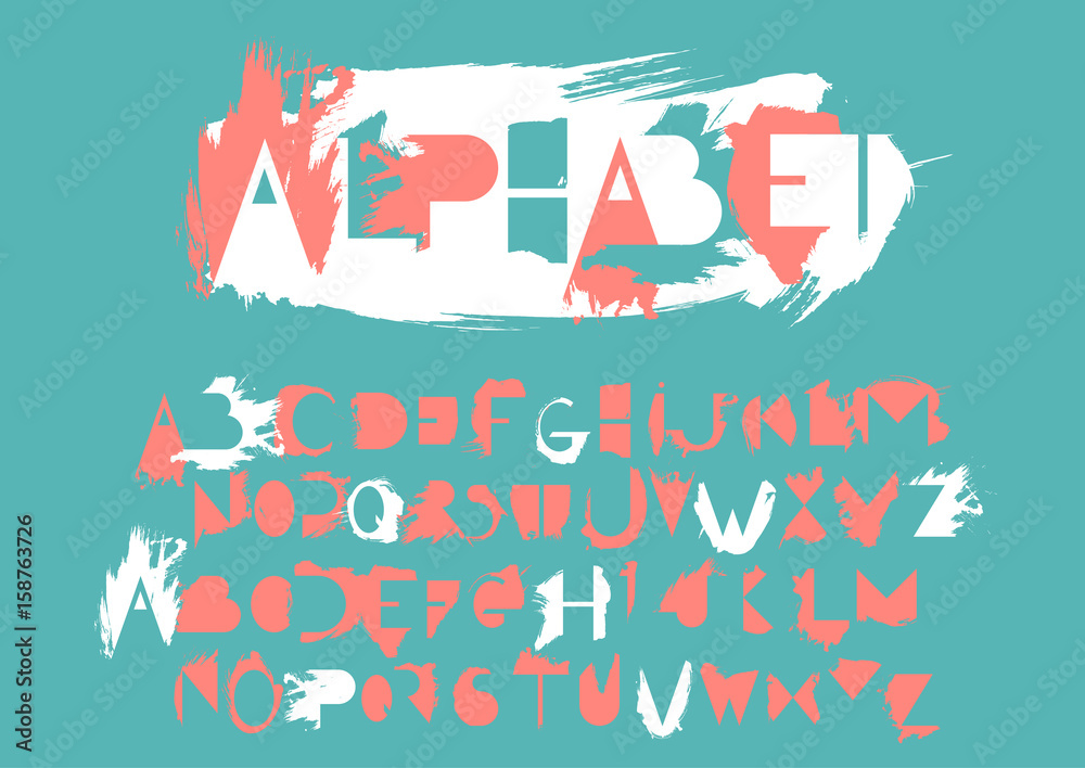 Vector alphabet set of capital letters and its counter forms with ...