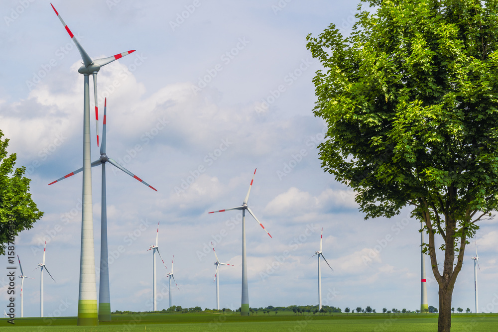 Stock-Foto „Windräder Landschaft Windpark“ | Adobe Stock