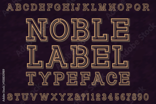Noble Label Typeface font. Isolated english alphabet. - Buy this stock ...