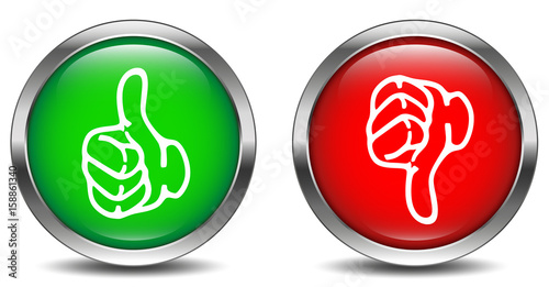 Daumen rauf Daumen runter Stock-Vektorgrafik | Adobe Stock