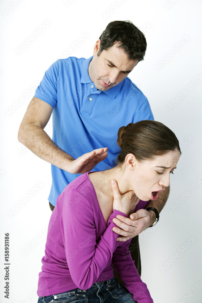 First aid techniques In case of choking, give the victim a maximum of ...
