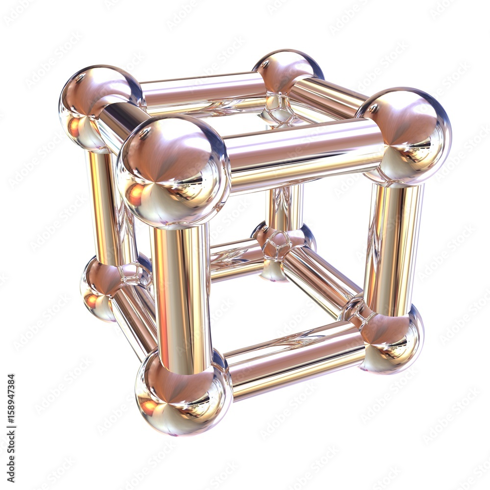 Structural chemical formula and model of molecule, 3d object ...
