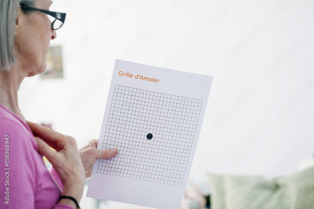 Amsler grid, used to screen an ARMD (Age-related macular degeneration ...