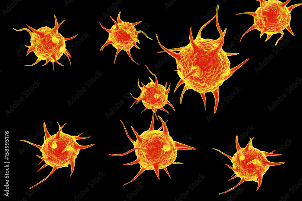 Parasites, pathogenic microbes isolated on black background. 3D ...