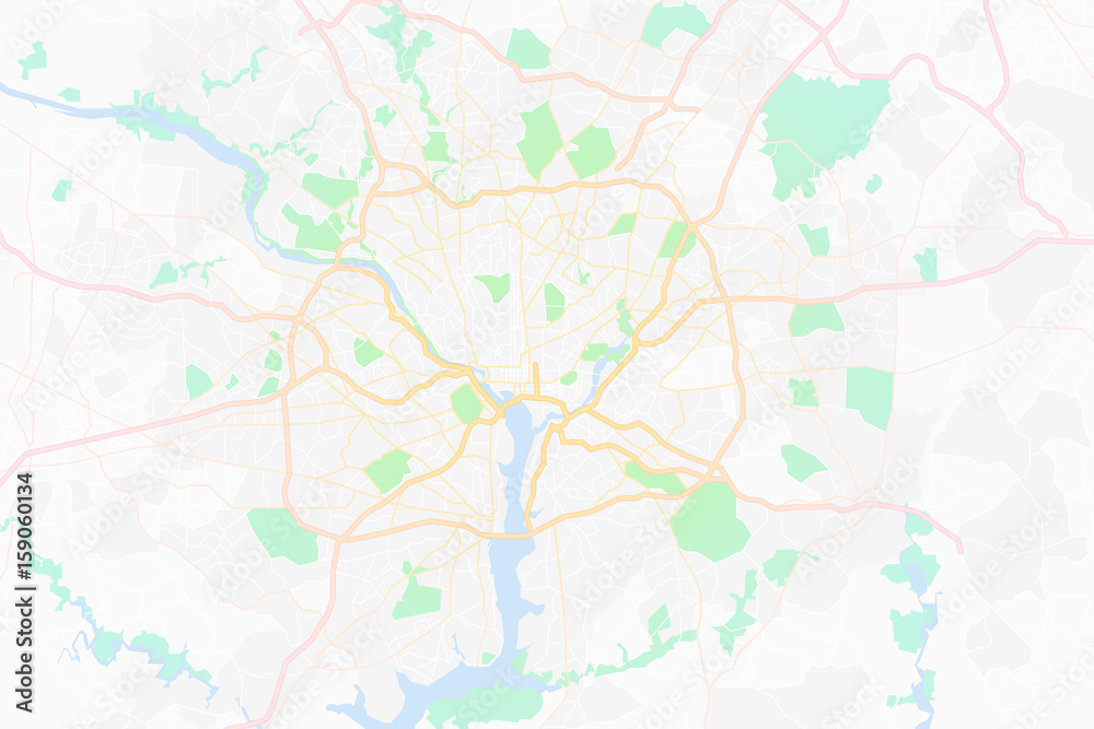 Map showing the highway system of washington dc capital of america ...