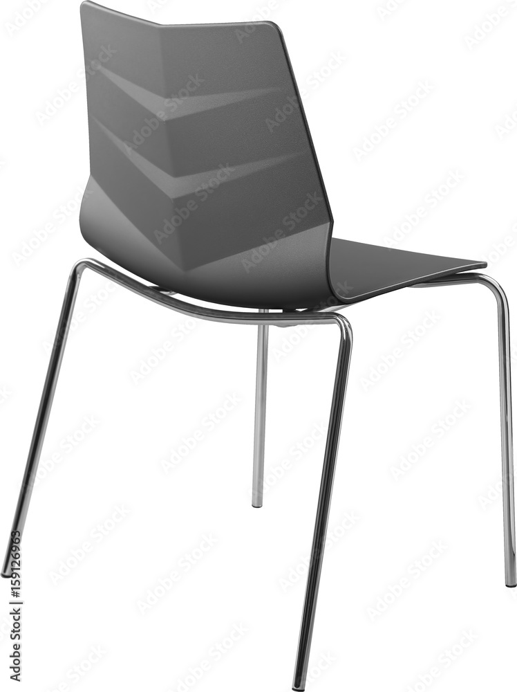 Gray color plastic chair with chrome legs, modern designer. Chair ...