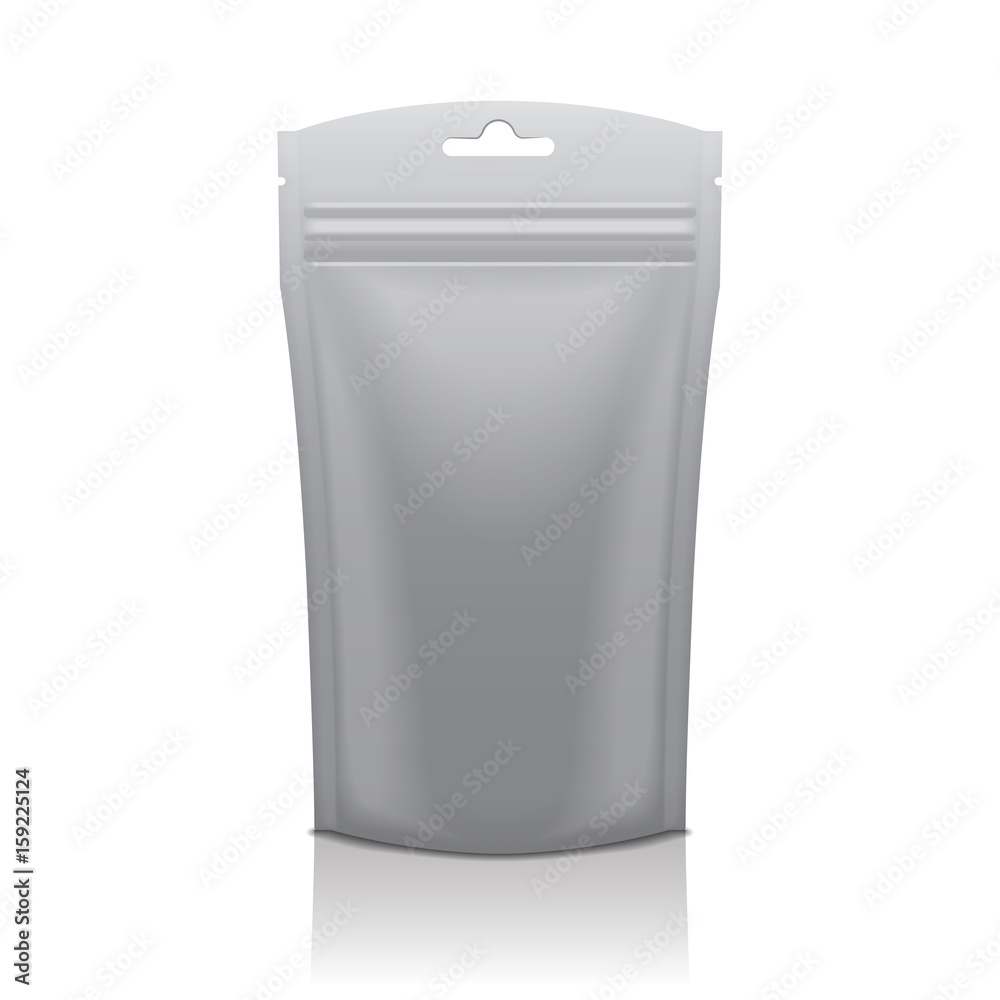 Blank Foil Food or Cosmetic Silver Doy Pack Pouch Sachet Bag Packaging ...