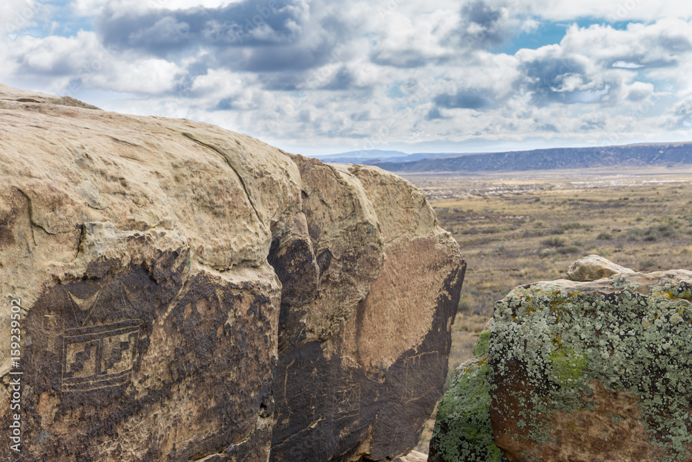 ภาพถ่าย Stock Petroglyphs at the Petrified Forest National Park ...