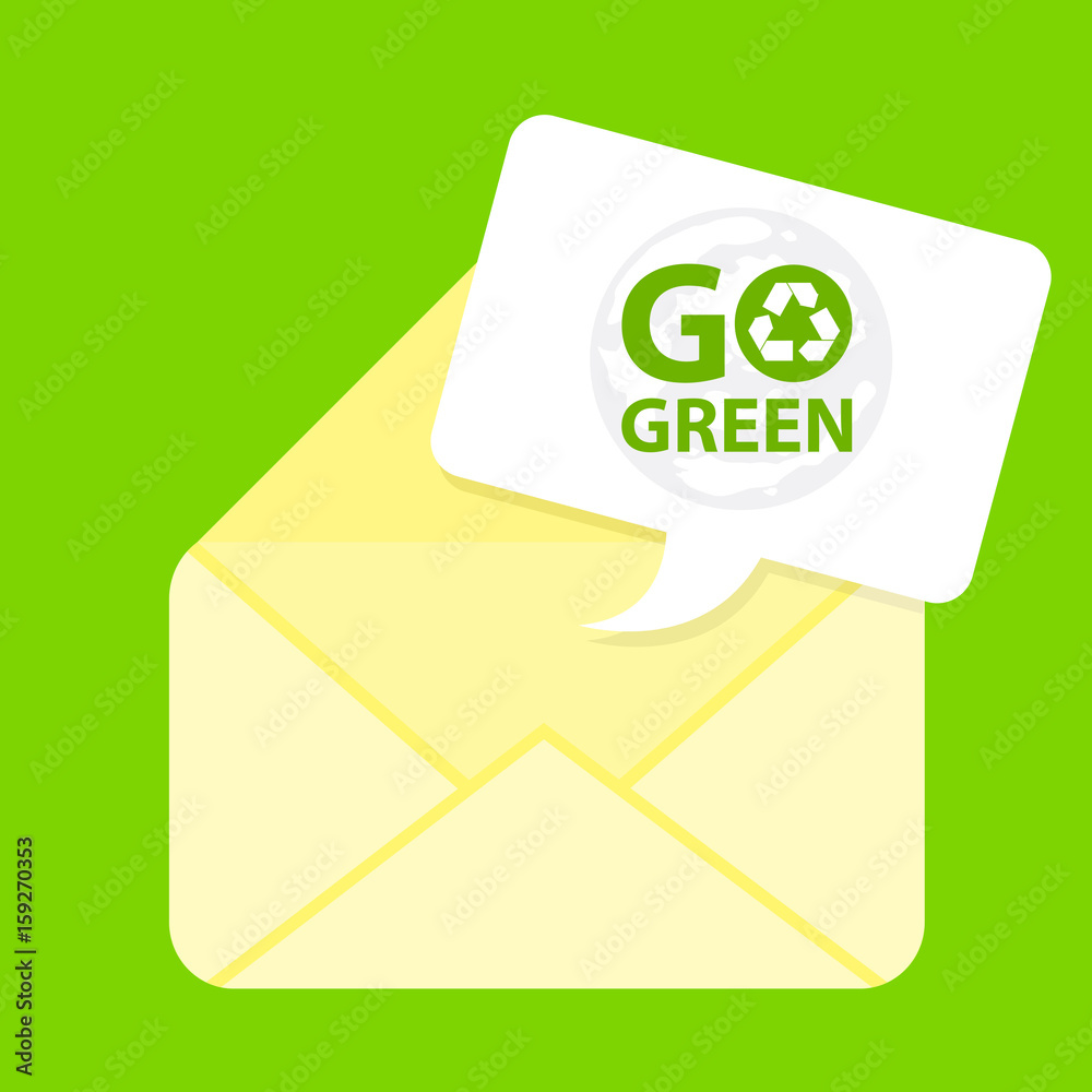 go green email icon invitation Stock Vector | Adobe Stock