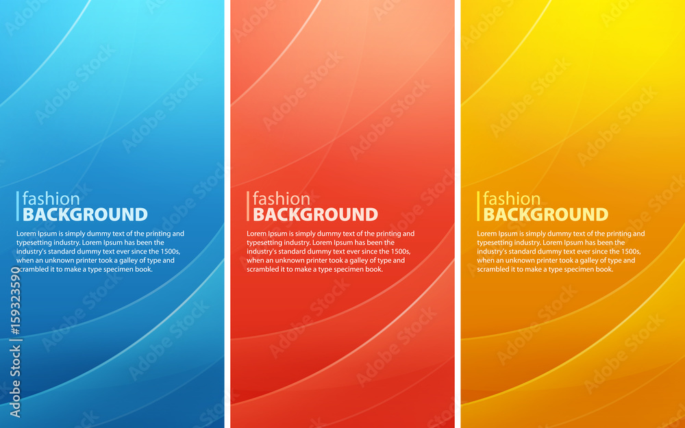 Set of abstract vertical backgrounds of curved lines. Curvaceous lines ...
