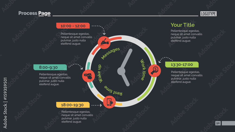Clock Infographic Diagram Slide Template Stock Vector | Adobe Stock
