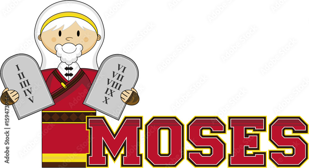 Cute Moses Bible Character Stock Vector | Adobe Stock