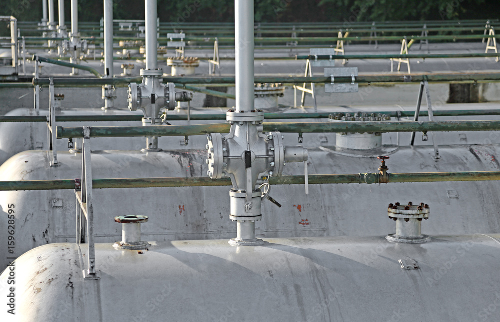 tanks in the storage of flammable materials of the industrial pl Stock ...