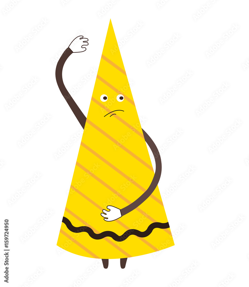 Cartoon colored chip cookie candy waving hand isolated on a white ...