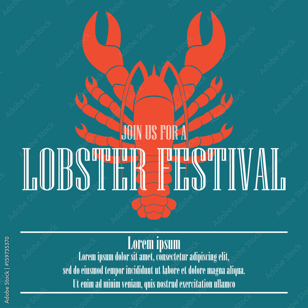 lobster poster for lobster festival . vector illustration Stock Vector ...