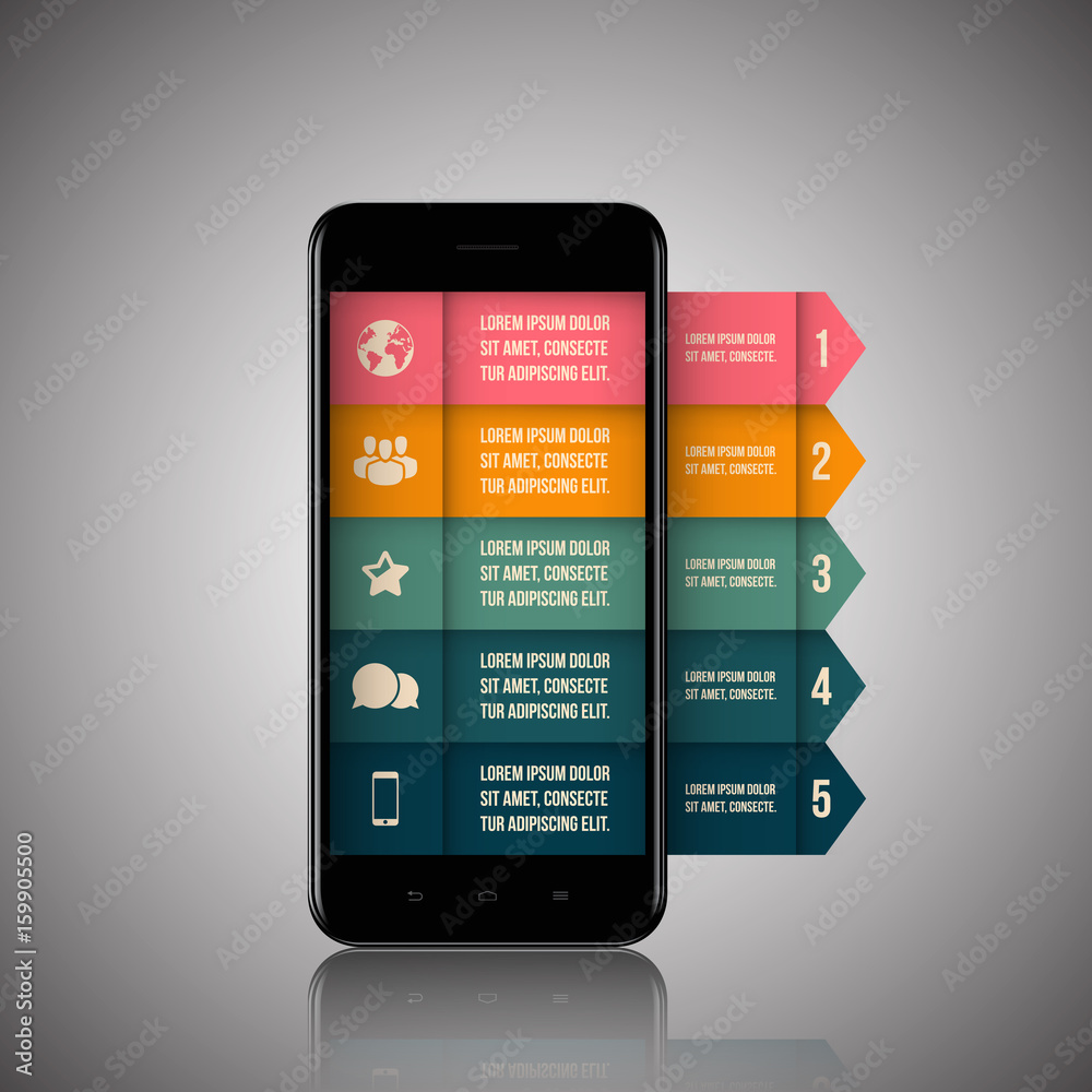 Infographics mobile phone data Stock Vector | Adobe Stock