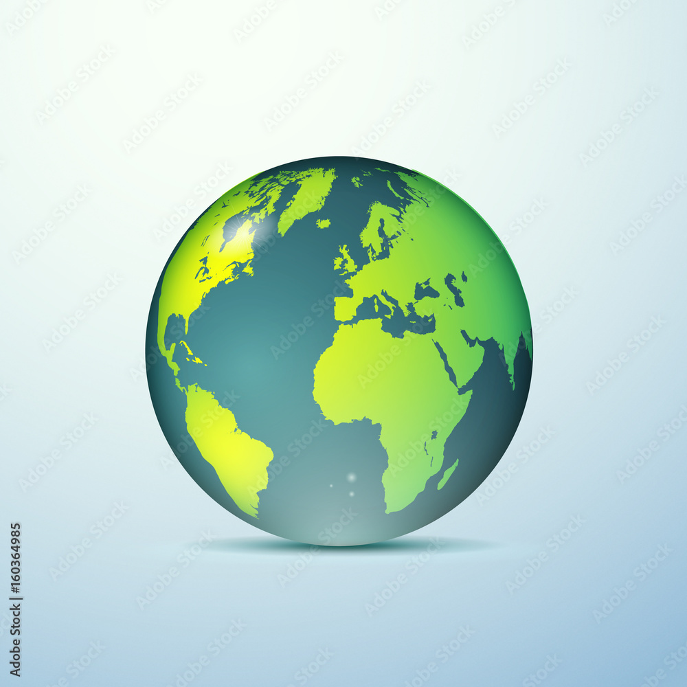 Stock-Vektorgrafik „Realistic 3d globe icon with smooth gradients ...