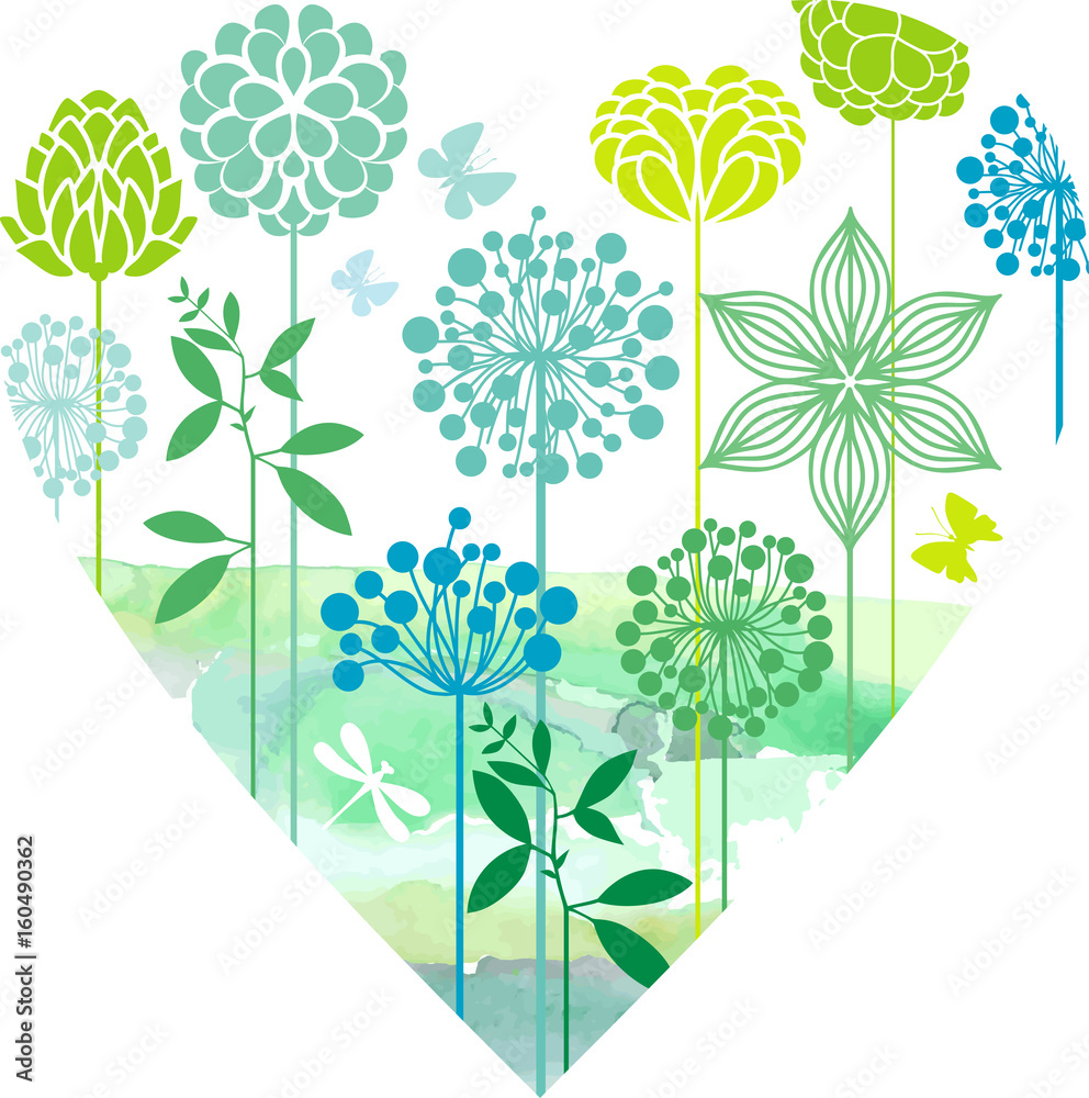Nature heart Stock Vector | Adobe Stock