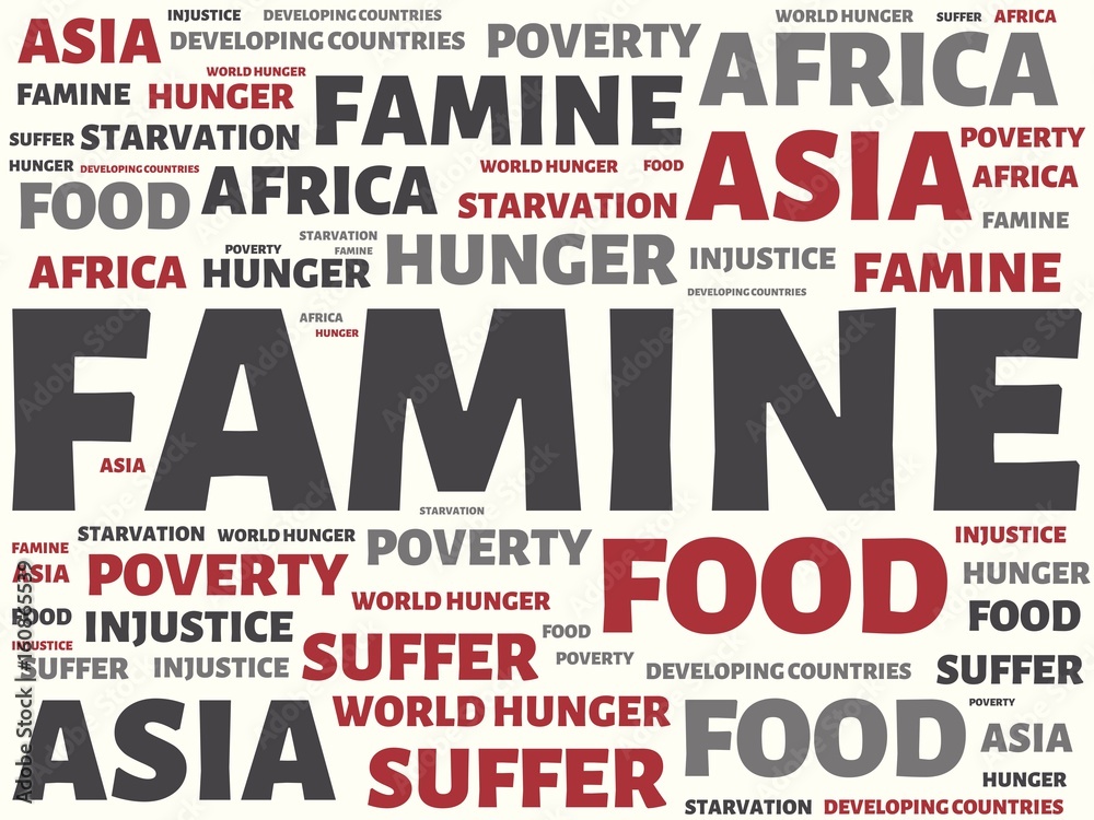 FAMINE - image with words associated with the topic FAMINE, word cloud ...