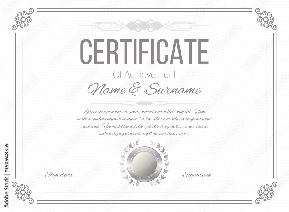 Certificate design template. Retro certificate, diploma design template ...
