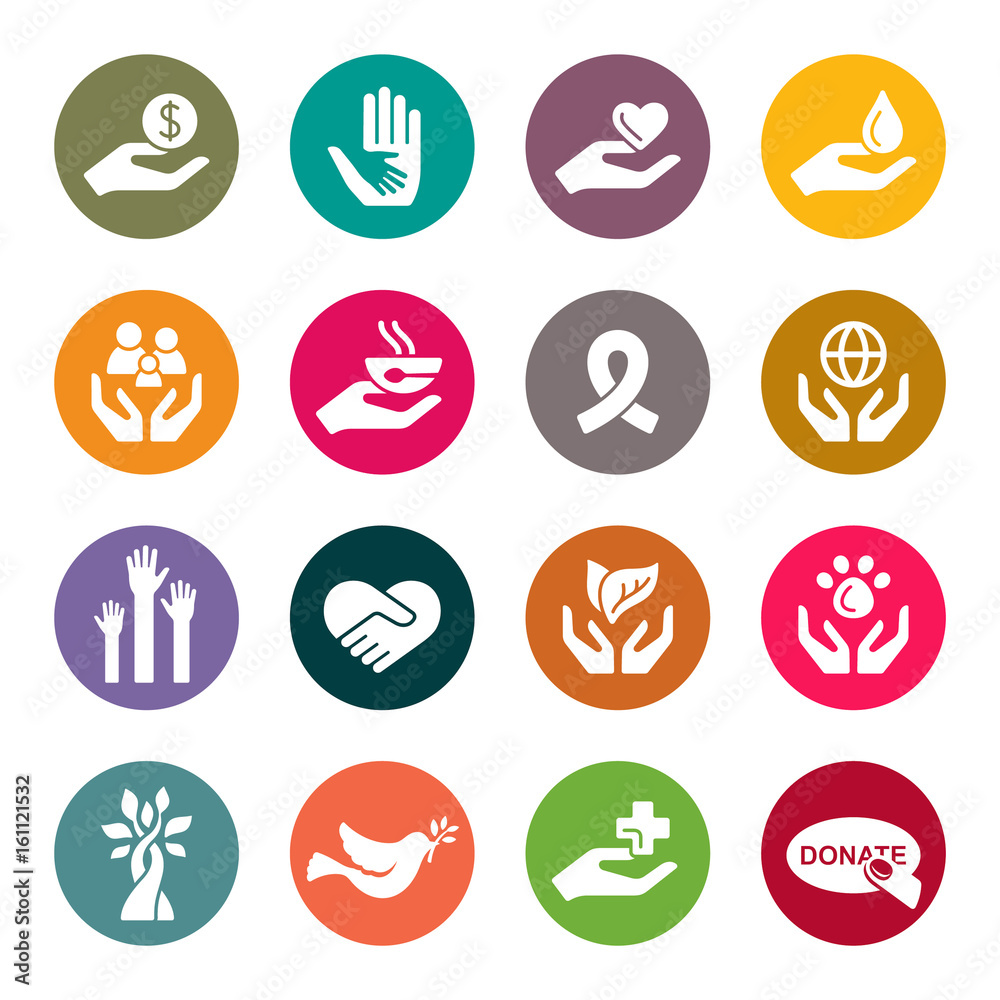 Charity icons Stock Vector | Adobe Stock
