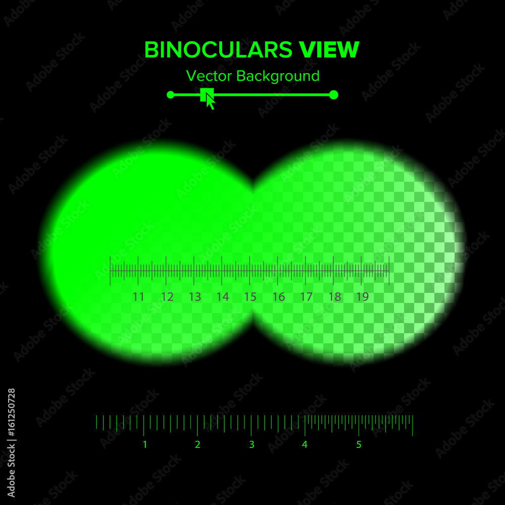 Binoculars View Vector. Illustration Of Binoculars Night Green View ...