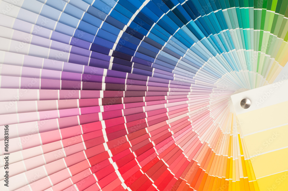 Fan with color palette, guide of acrylic paint samples 素材庫相片 | Adobe Stock