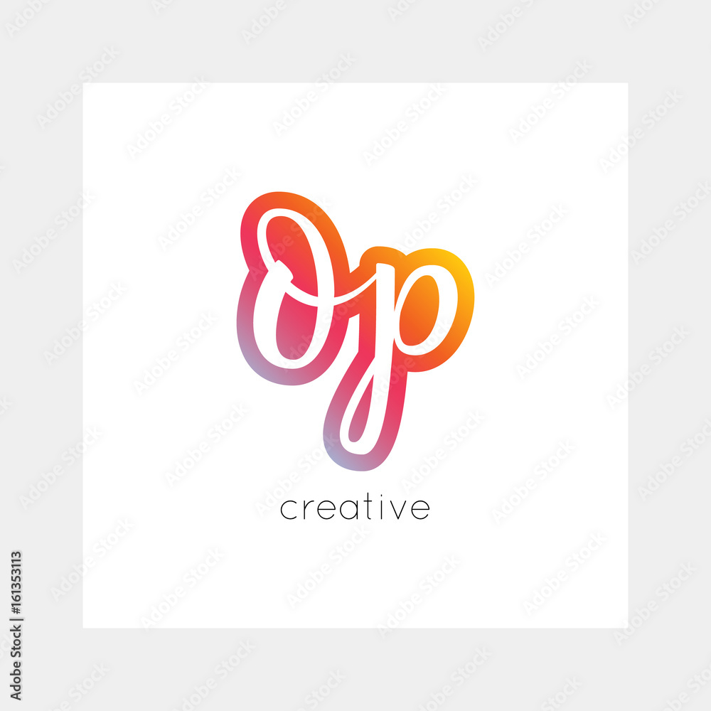 OP logo, vector. Useful as branding, app icon, alphabet combination ...