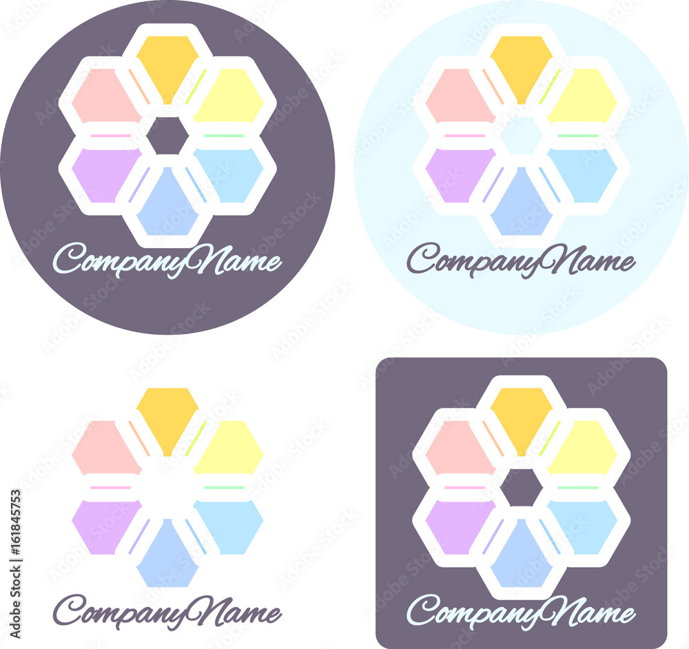 Creative logo design, abstract unique symbol in light yellow, red ...