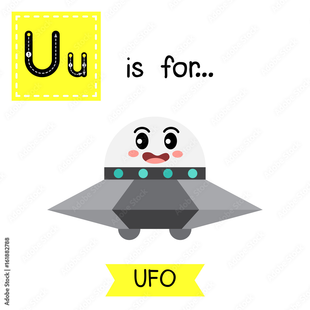 Letter U cute children colorful transportations alphabet tracing ...